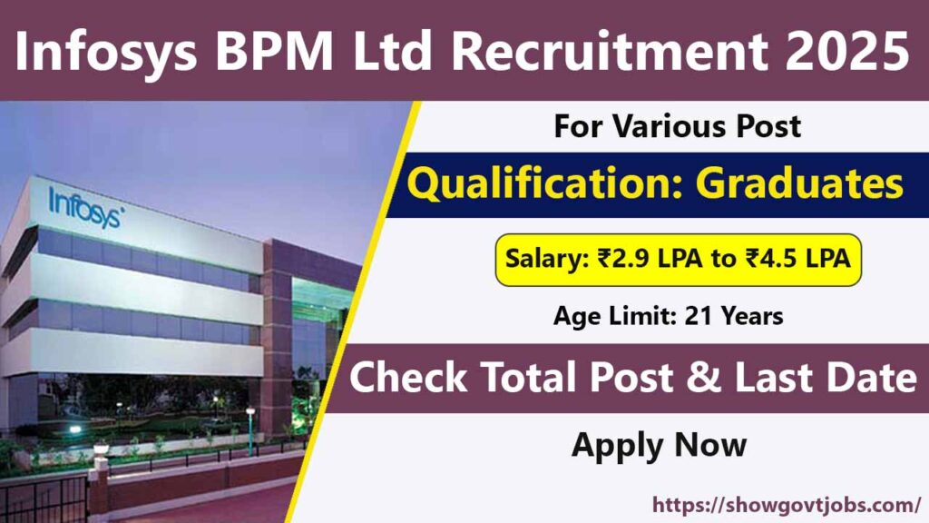 Infosys BPM Ltd Recruitment 2025: Eligibility, Salary, and How to Apply - Show Govt Jobs